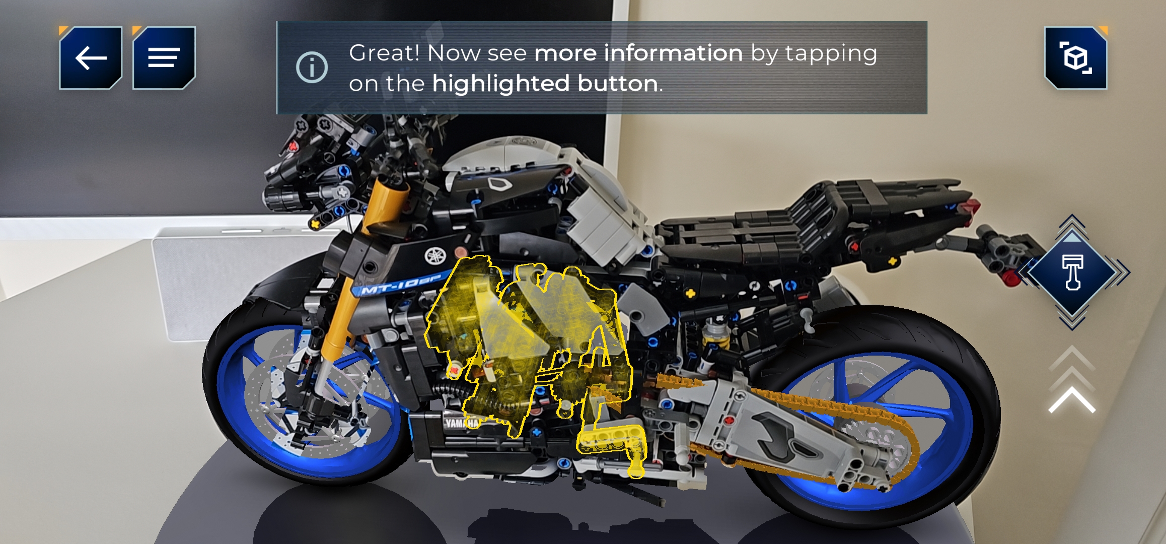 LEGO Technic AR app showcases 42159 Yamaha MT-10 SP's best feature