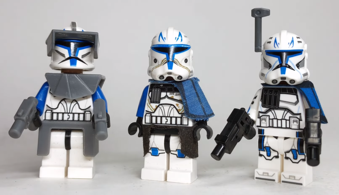 Comparing every Captain Rex including from LEGO Star Wars 75367 Venator